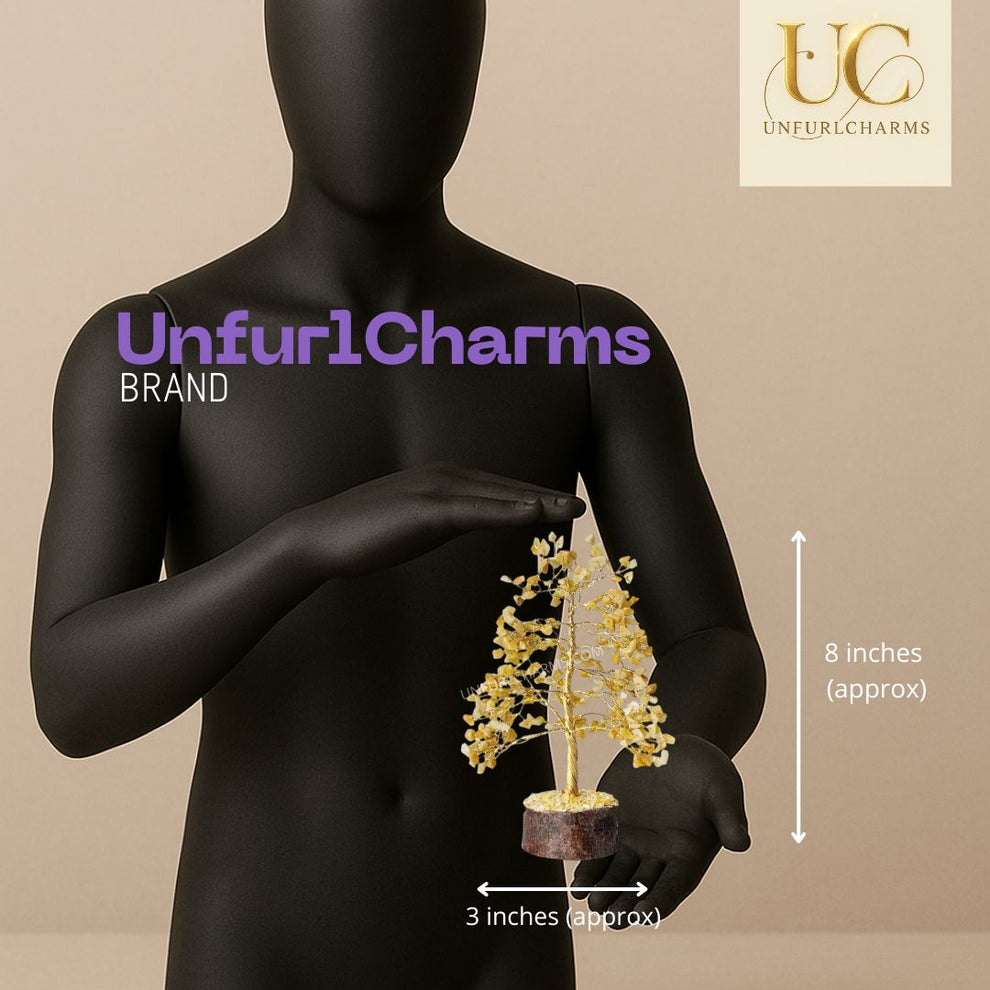 Mini Citrine Stone Tree - Stone of Wealth & Prosperity – UnfurlCharms